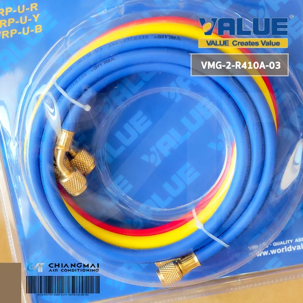 VALUE VMG-2-R410A-03 เกจ์วัดน้ำยา+พร้อมสาย เกจ์น้ำยาแอร์ สำหรับน้ำยา ...